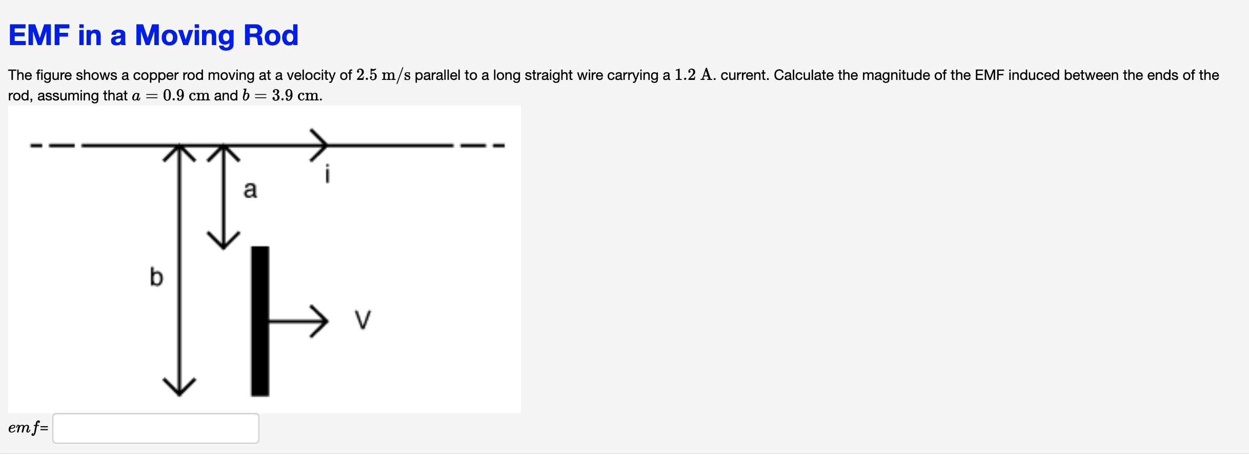 Solved EMF in a Moving Rod The figure shows a copper rod | Chegg.com