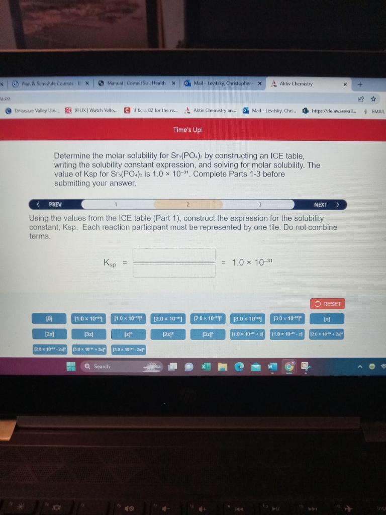 Determine the molar solubility for Sr3(PO4)2 by | Chegg.com
