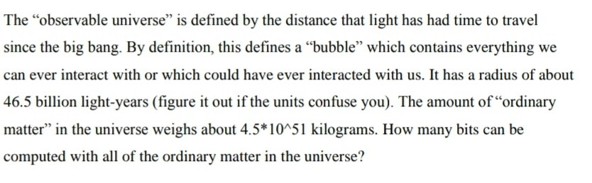 Solved The "observable universe" is defined by the distance | Chegg.com