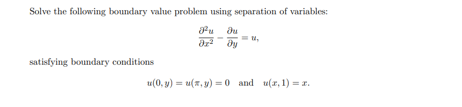 Solved Solve the following boundary value problem using | Chegg.com