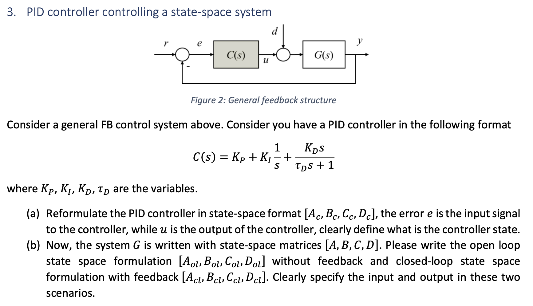 Solved PID controller controlling a state-space | Chegg.com