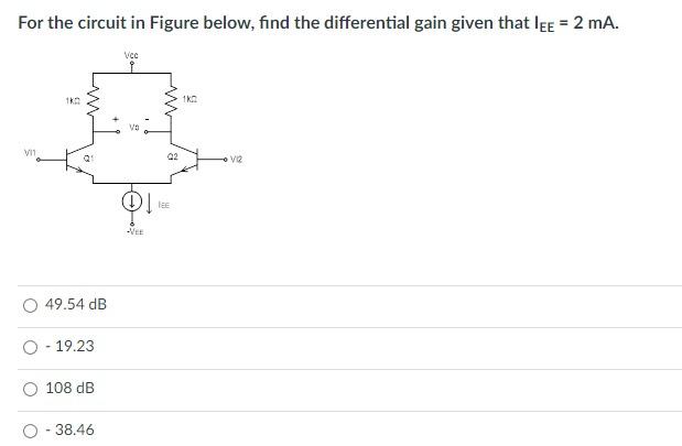 Solved For the circuit in Figure below, find the | Chegg.com