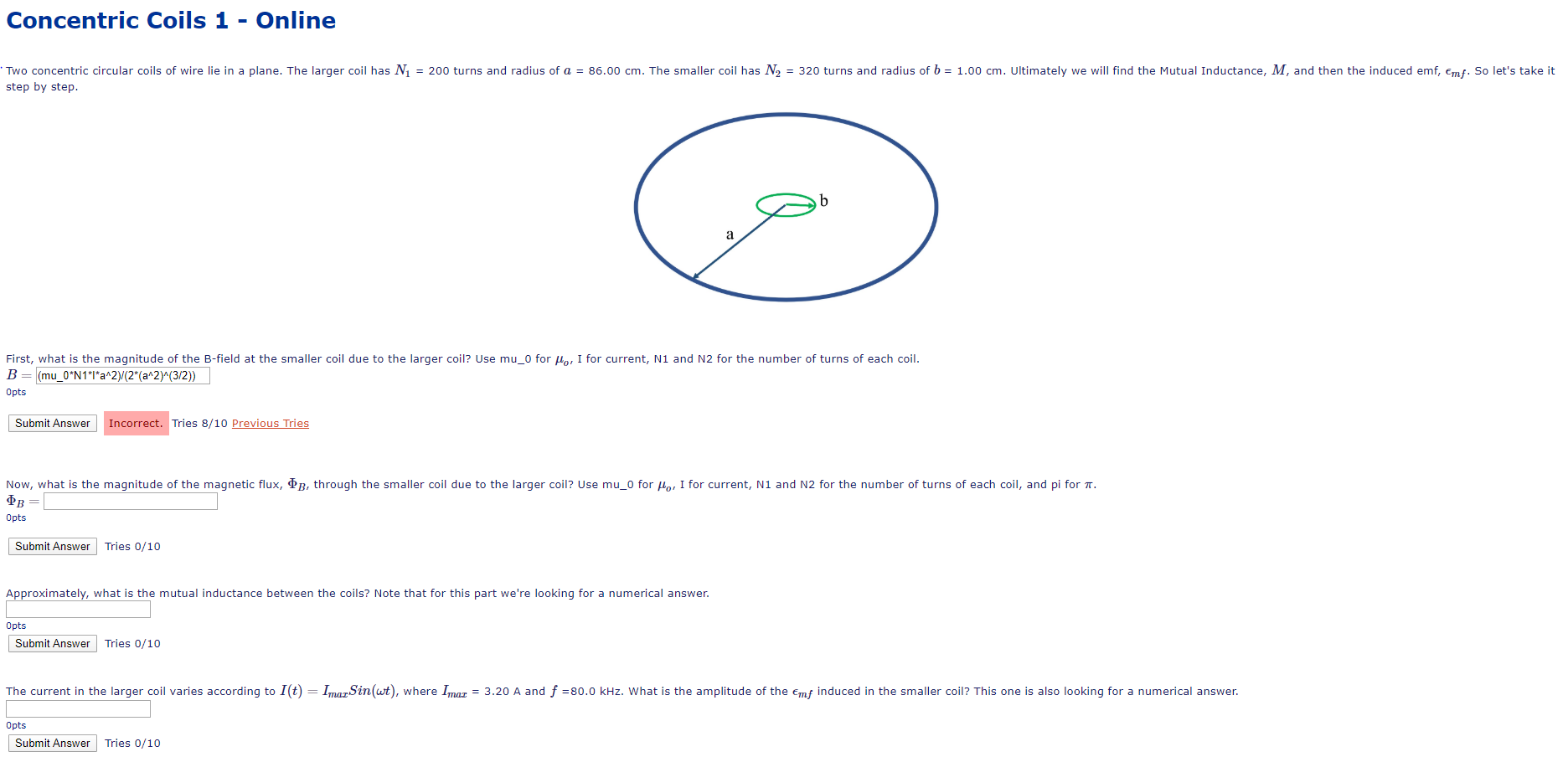 Solved Two concentric circular coils of wire lie in a plane. | Chegg.com