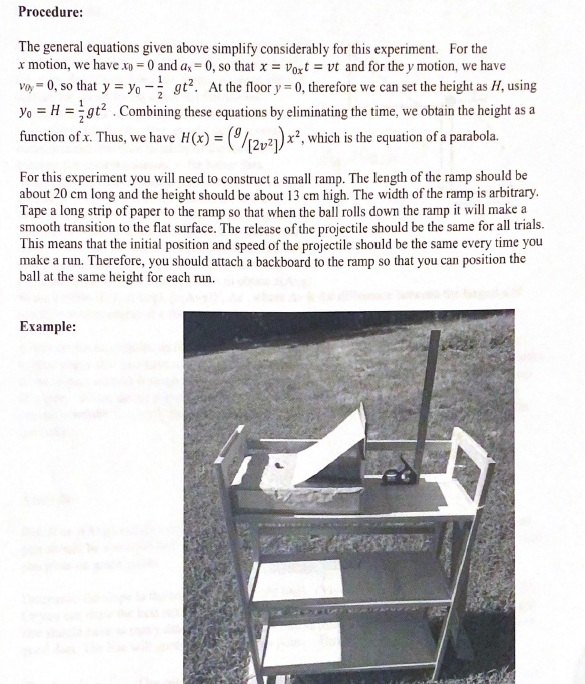 Solved Lab 2: Projectile Motion Objectives: To determine the | Chegg.com