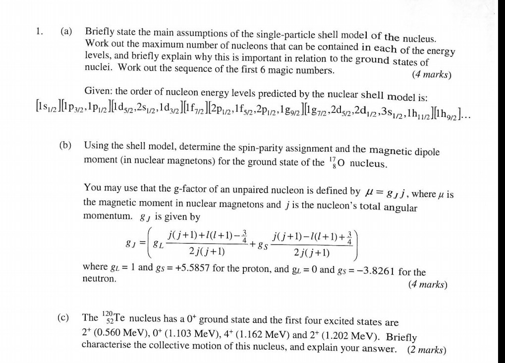 Solved 1. (a Briefly state the main assumptions of the | Chegg.com