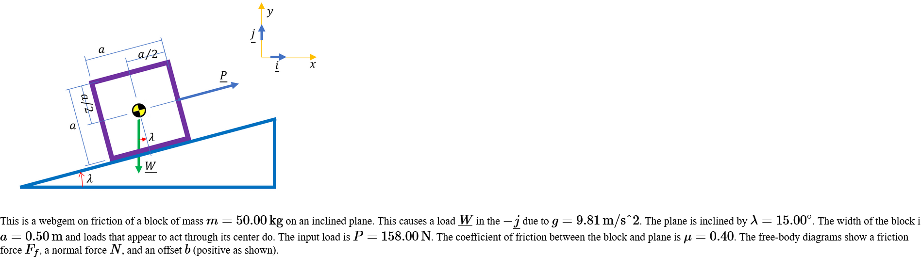 Solved This is a webgem on friction of a block of mass | Chegg.com