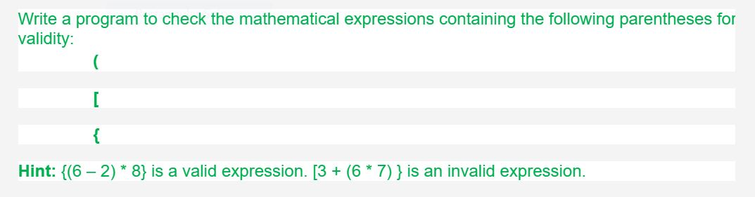 Solved Write a program to check the mathematical expressions | Chegg.com