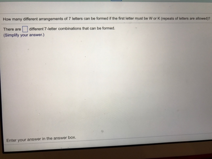 Solved How many different arrangements of 7 letters can be | Chegg.com
