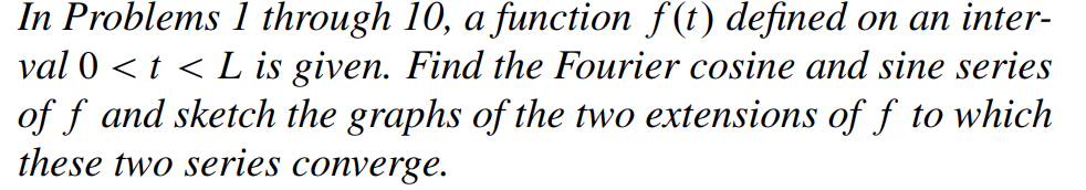 Solved In Problems 1 through 10, a function f(t) defined on | Chegg.com