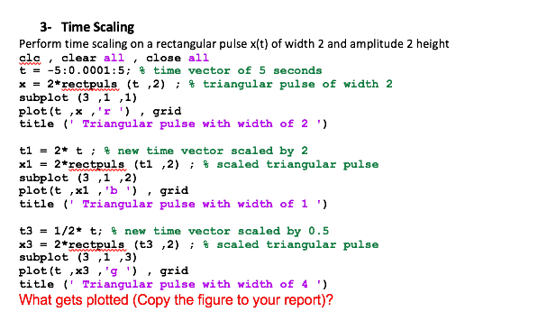 Solved 3- Time Scaling Perform time scaling on a rectangular | Chegg.com