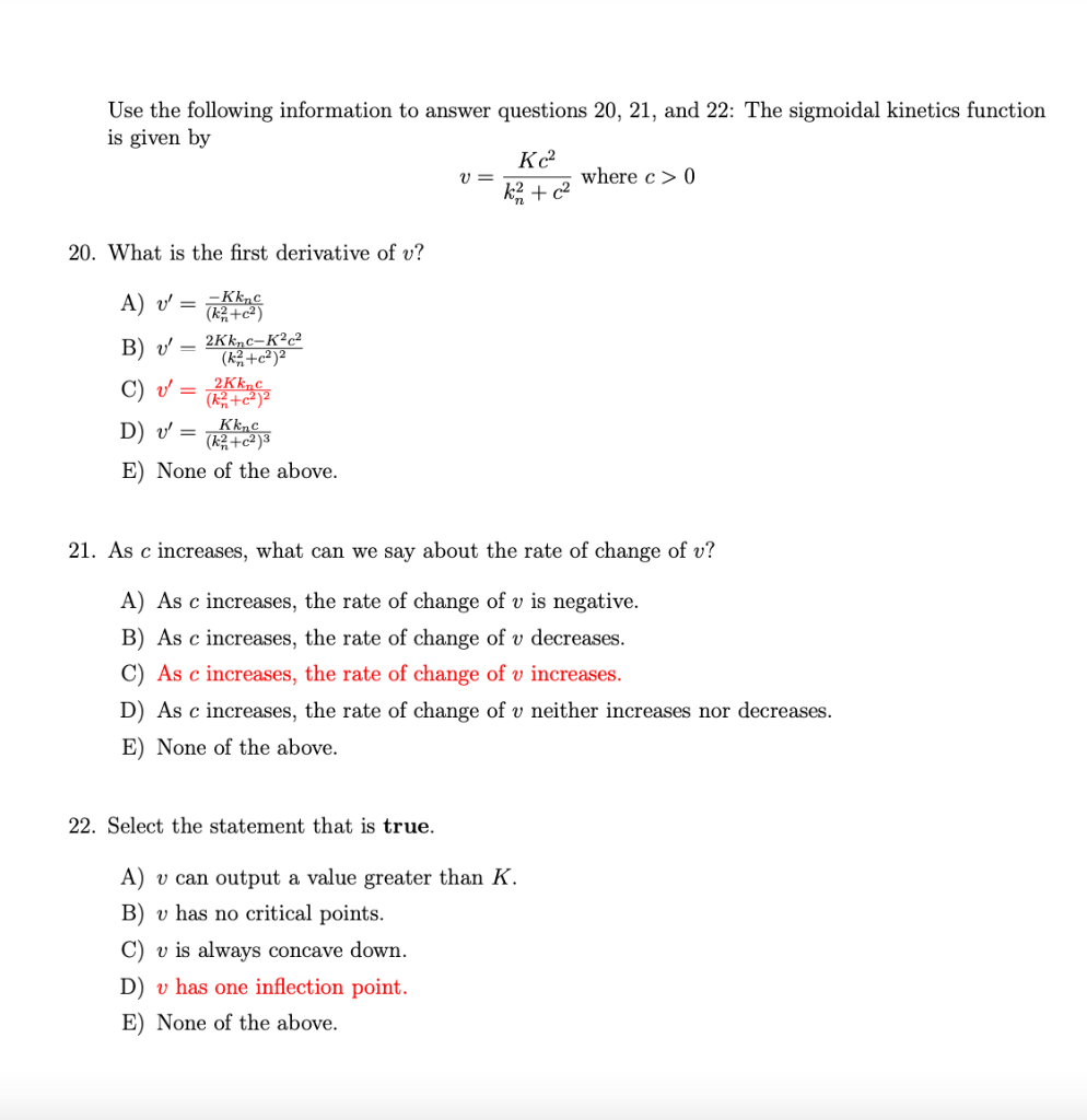 Solved Use the following information to answer questions 20, | Chegg.com
