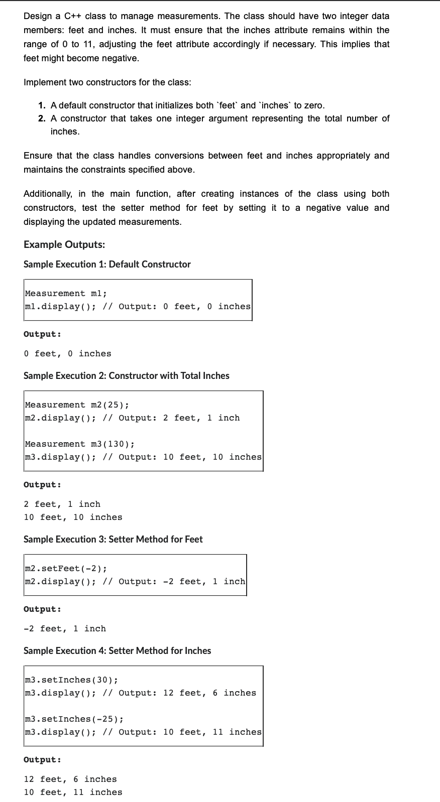 Solved Design a C++ ﻿class to manage measurements. The class | Chegg.com