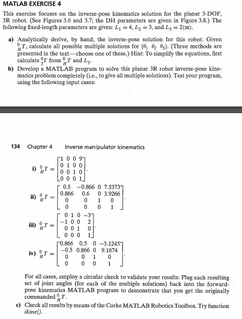 MATLAB EXERCISE 4 This exercise focuses on the | Chegg.com