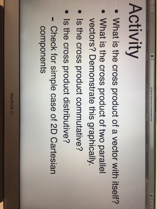 Solved What is the cross product of a vector with itself? | Chegg.com