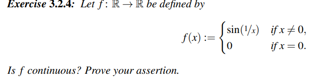 Solved Exercise 3.2.4: Let f:R→R be defined by | Chegg.com
