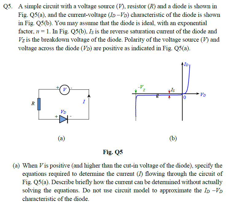Solved A simple circuit with a voltage source (V), resistor | Chegg.com