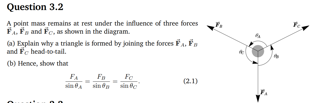Solved Question 3.2A point mass remains at rest under the | Chegg.com