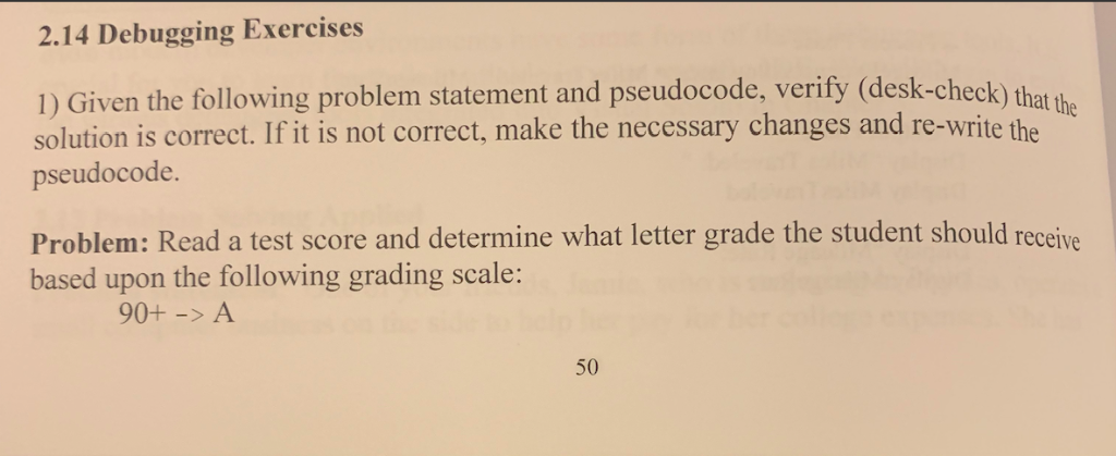 Solved 2.14 Debugging Exercises 1) Given the following | Chegg.com