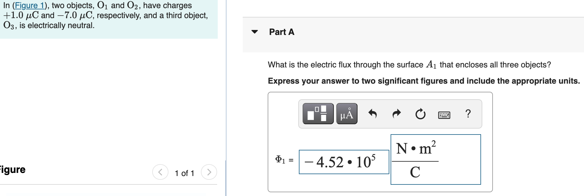 Solved In (Figure 1), two objects, O1 and O2, have charges | Chegg.com