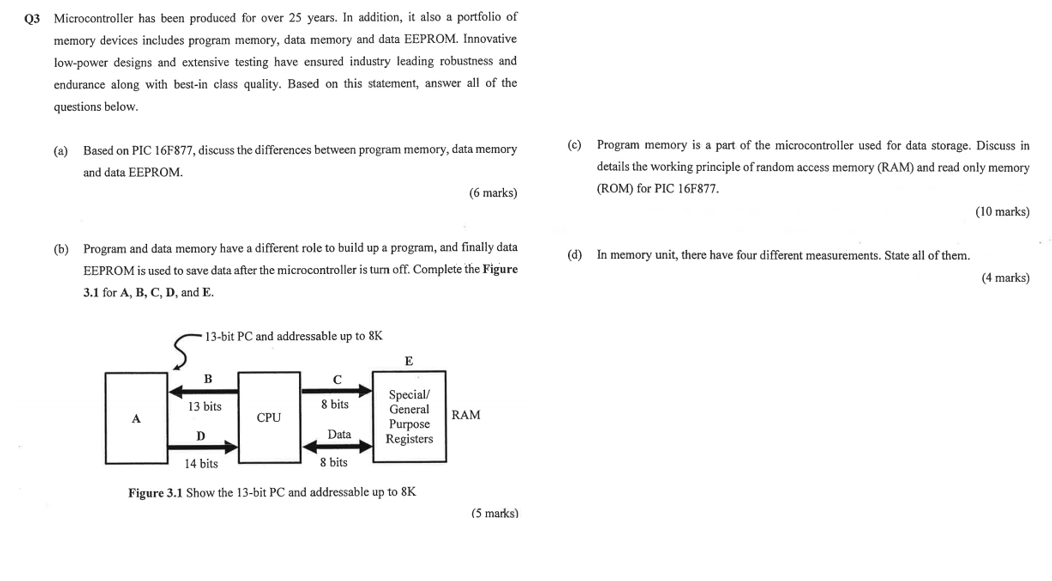Solved Q3 Microcontroller has been produced for over 25 | Chegg.com