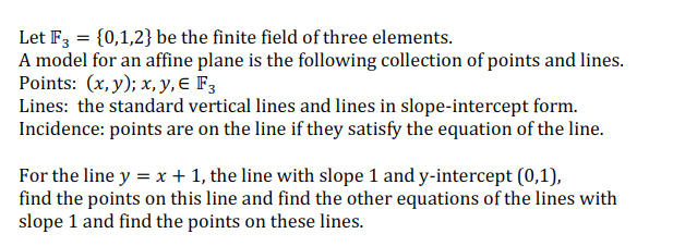 Solved Let F3={0,1,2} be the finite field of three elements. | Chegg.com