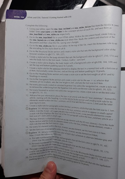 Solved HTML and CSS Tutorial 2 Getting Started with CSS b e | Chegg.com