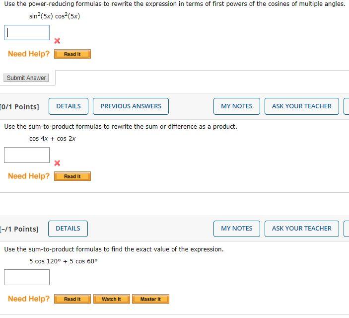 Solved Use the power-reducing formulas to rewrite the | Chegg.com
