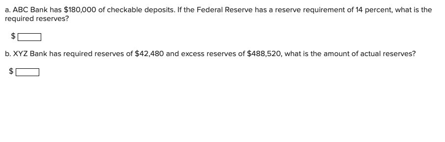 Solved Suppose the Federal Reserve establishes a reserve | Chegg.com Solved Suppose the Federal Reserve establishes a reserve | Chegg.com