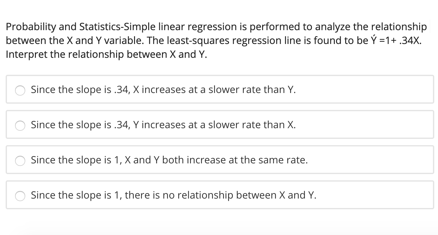 Solved Probability and Statistics-Simple linear regression | Chegg.com