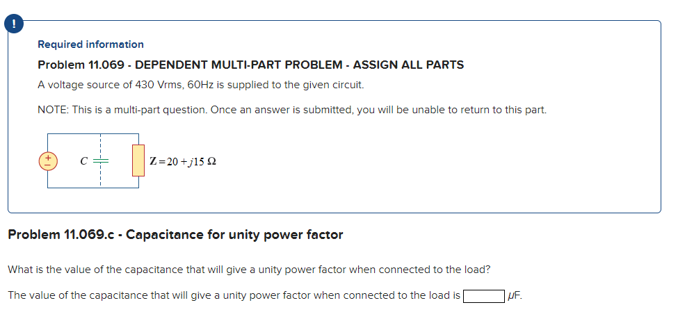 Solved Required information Problem 11.069 - DEPENDENT | Chegg.com