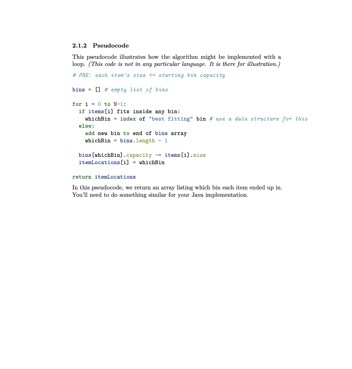 Solved 2 1 The Best Fit Algorithm The Best Fit Algorithm