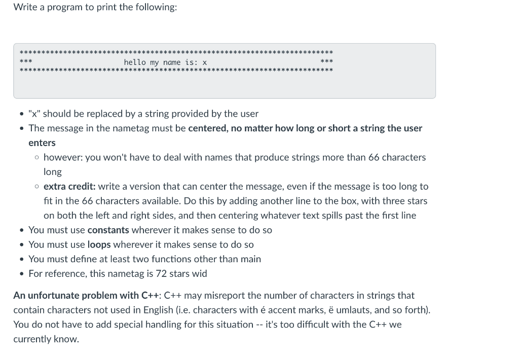 Solved Write a program to print the following: - "x" should | Chegg.com