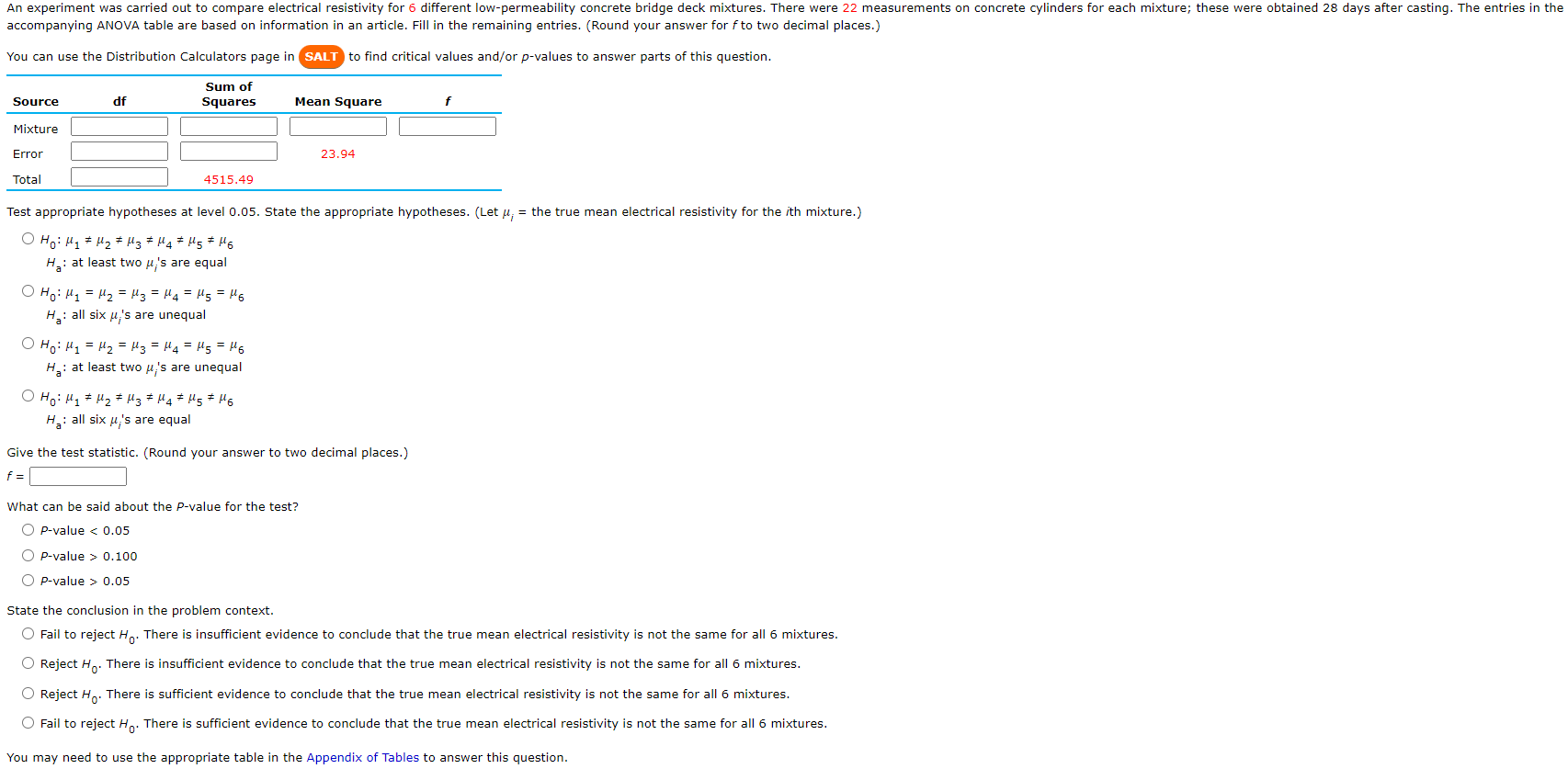 Solved An experiment was carried out to compare electrical | Chegg.com
