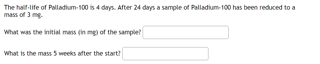 Solved The half-life of Radium-226 is 1590 years. If a | Chegg.com