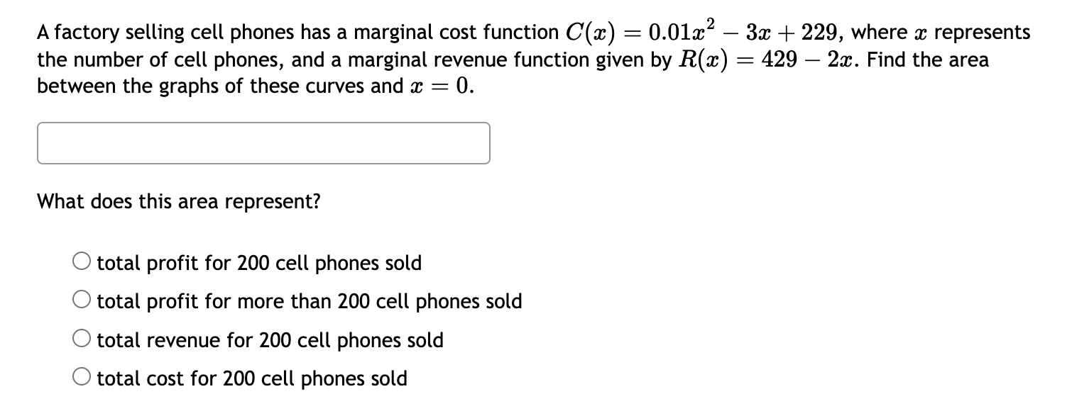 Solved A factory selling cell phones has a marginal cost | Chegg.com