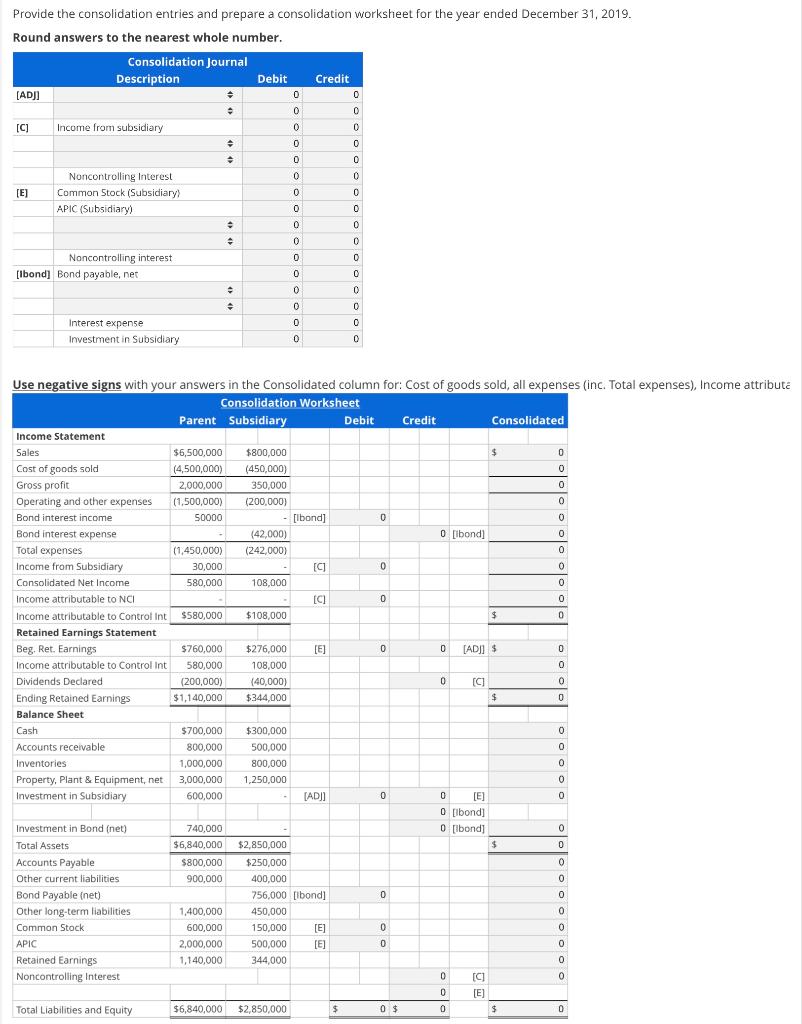 Solved Consolidation worksheet for gain on constructive | Chegg.com