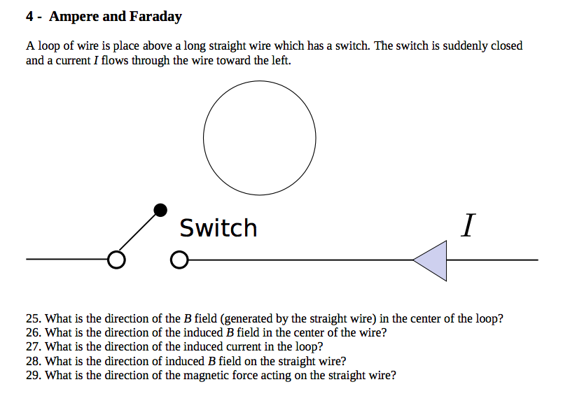 Solved 4 - Ampere and Faraday A loop of wire is place above | Chegg.com