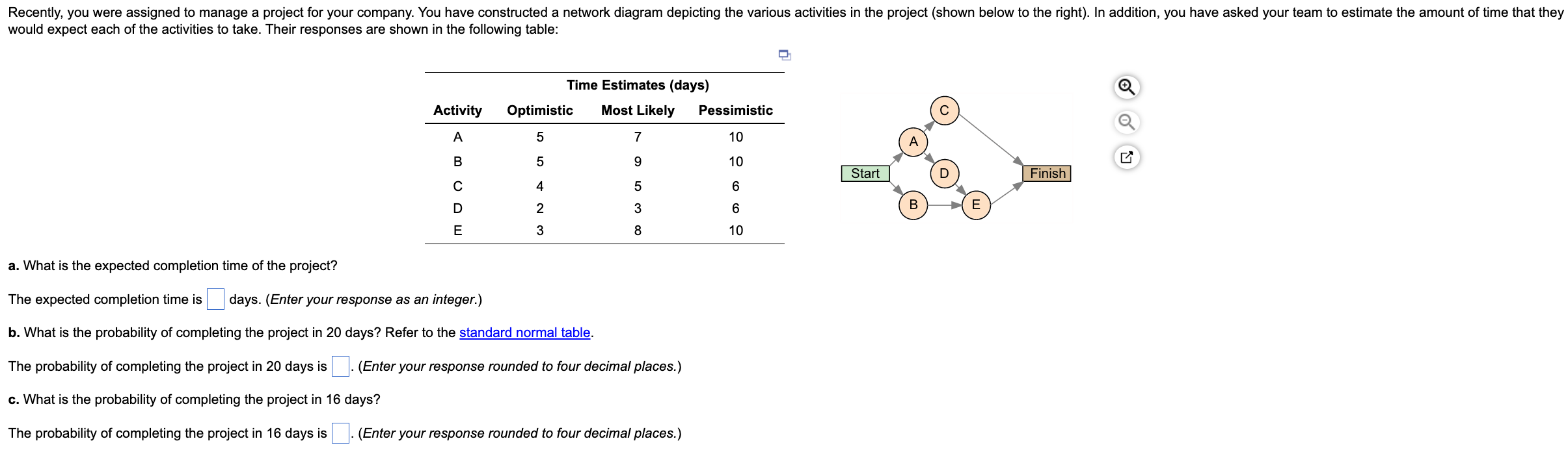 Solved a. What is the expected completion time of the | Chegg.com