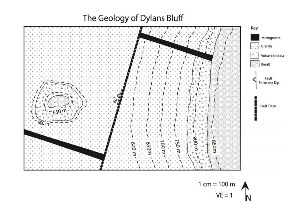 Solved a) Draw a Geological Section for the Bobs Bluff | Chegg.com