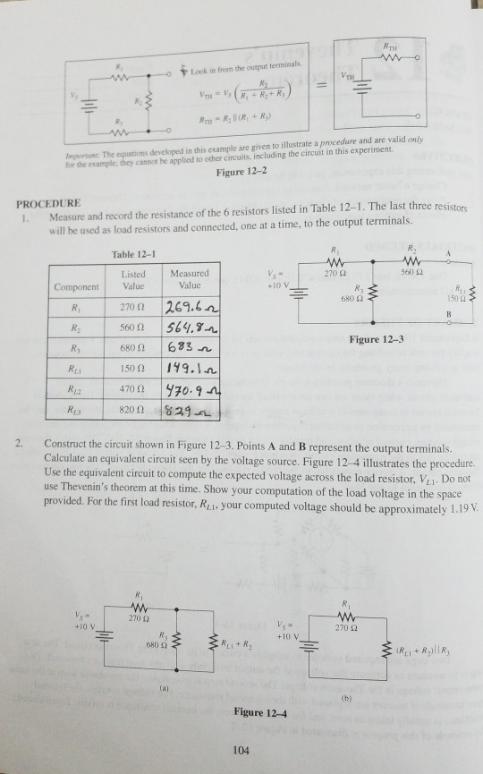 Thevenin's Theorem Name Date Class READING Text | Chegg.com
