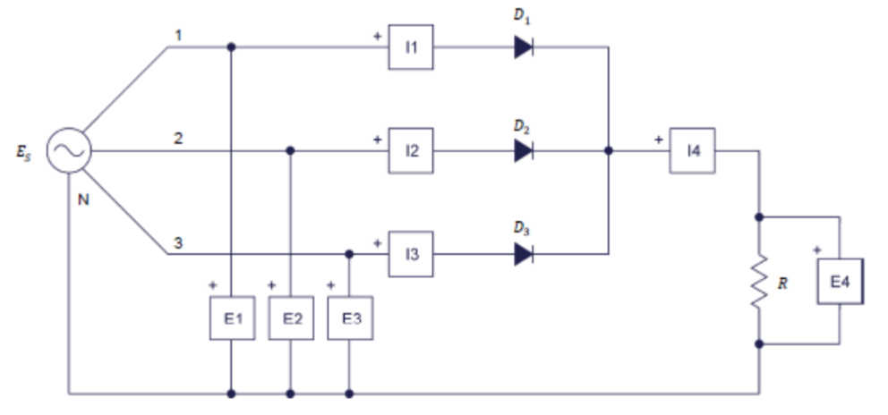 Three-phase half-wave rectifier (positive-polarity | Chegg.com