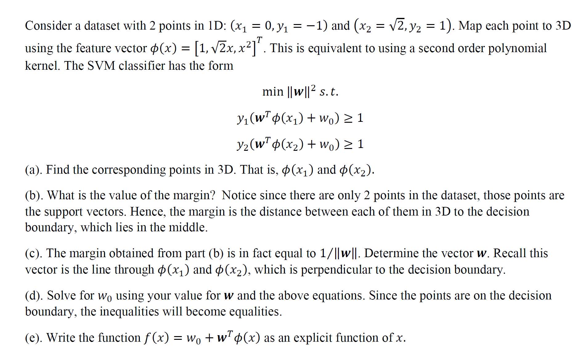 Solved Consider a dataset with 2 points in 1D: (x1=0,y1=−1) | Chegg.com