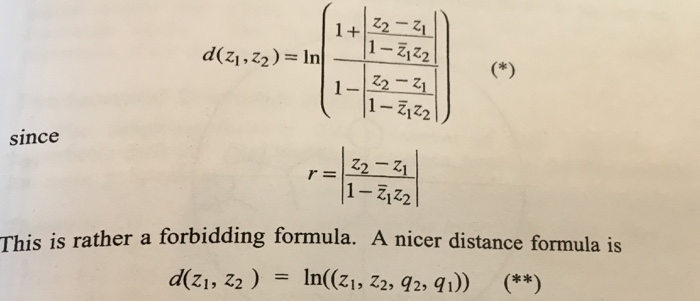 Hyperbolic length. What happens to the distance | Chegg.com
