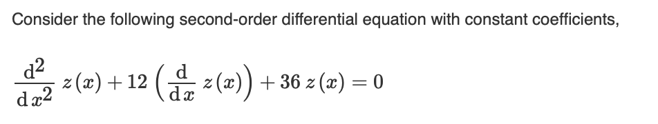Solved Consider the following second-order differential | Chegg.com