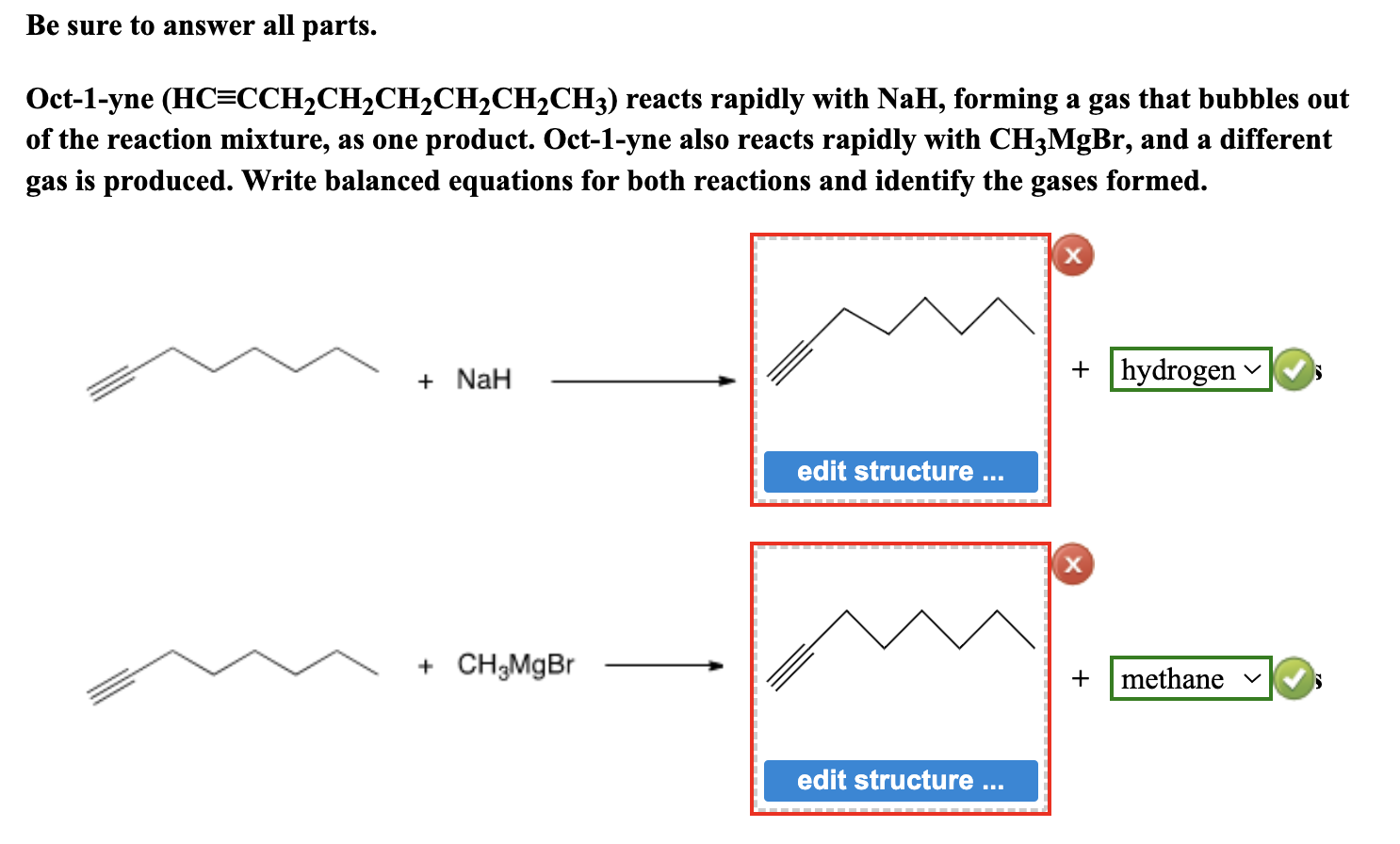 Solved Oct-1-yne (HC ≡CCH2CH2CH2CH2CH2CH3 ) reacts rapidly | Chegg.com