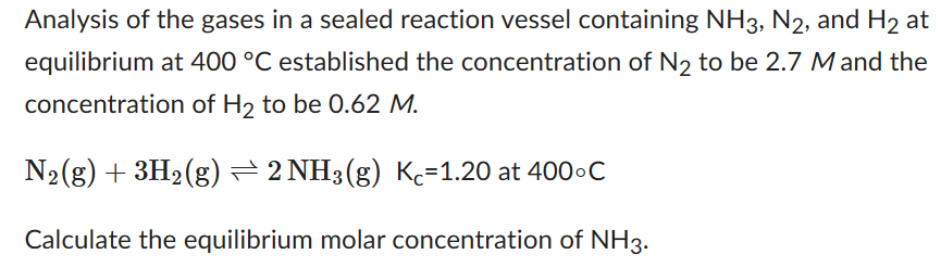 Solved Analysis of the gases in a sealed reaction vessel | Chegg.com