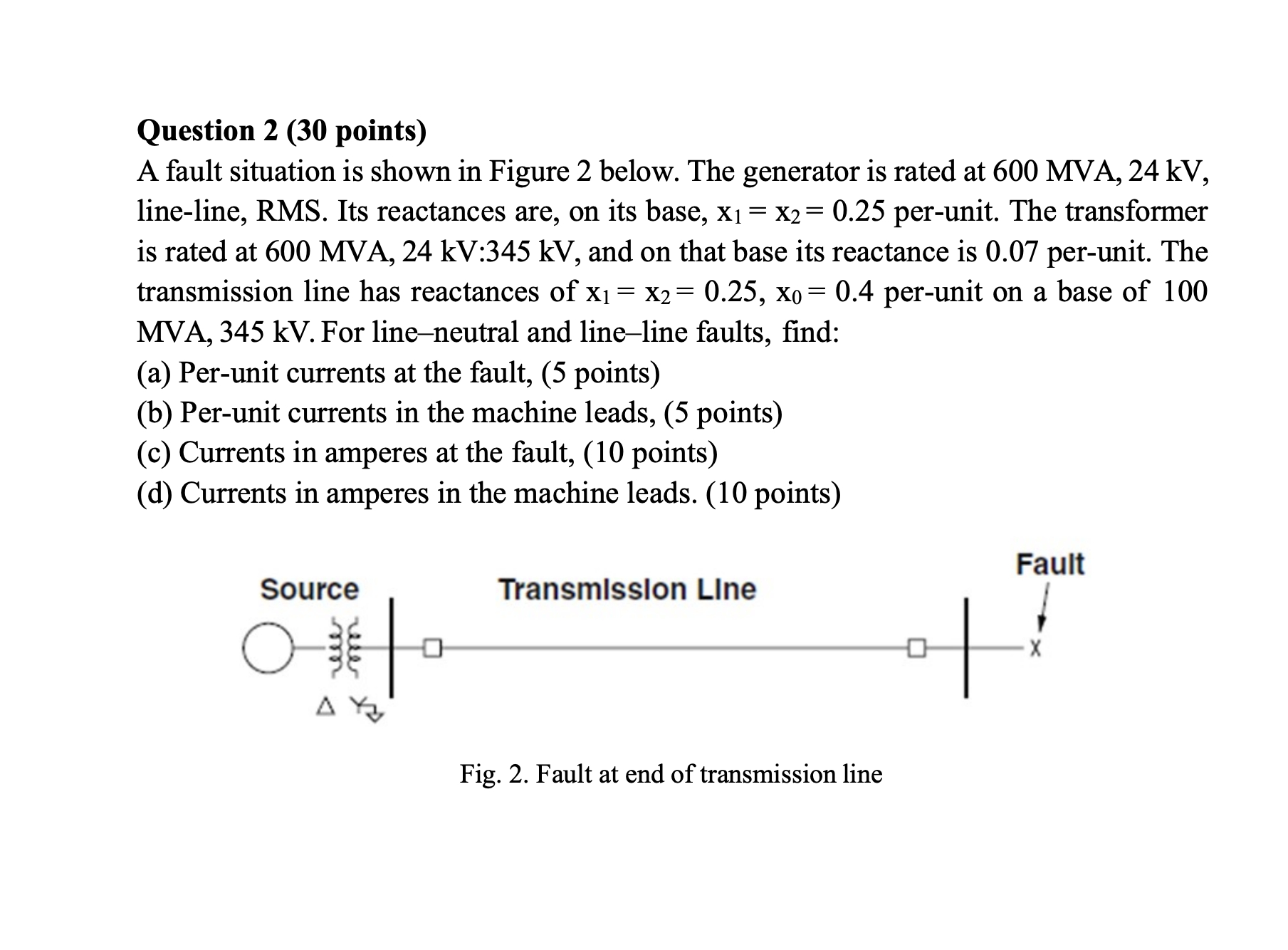 Question points600MVA,24kV,line-line, RMS. ﻿Its | Chegg.com