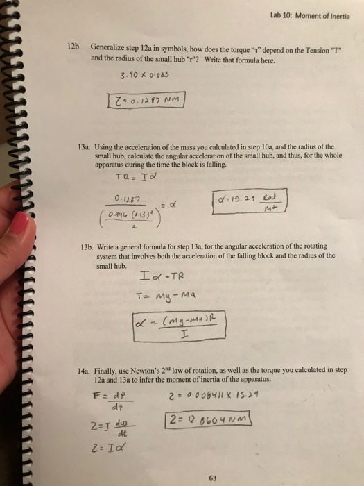 Solved Lab 10: Moment of Inertia Lab 10: Moment of Inertia | Chegg.com