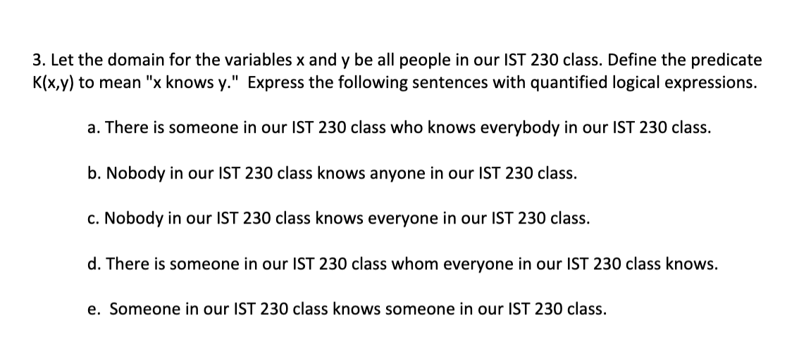 Solved 3. Let the domain for the variables x and y be all | Chegg.com