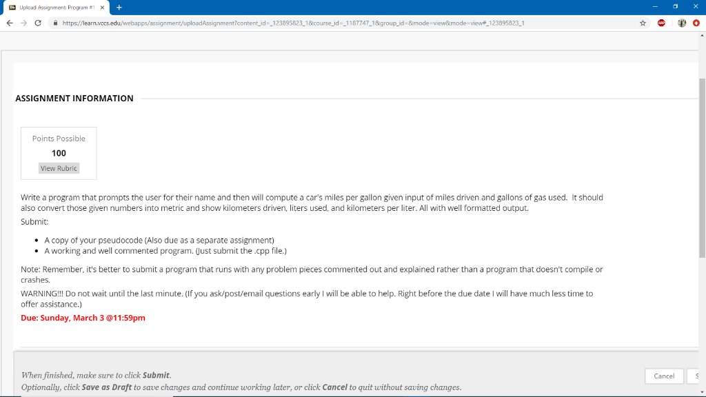 Solved Upload Assignment Program #1 > | Chegg.com